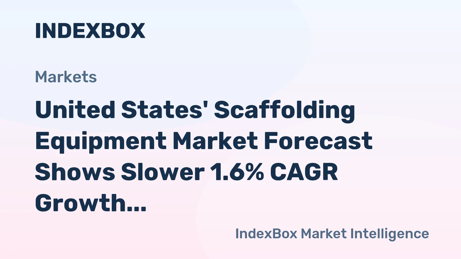 United States' Scaffolding Equipment Market Forecast Shows Slower 1.6% CAGR Growth Through 2035