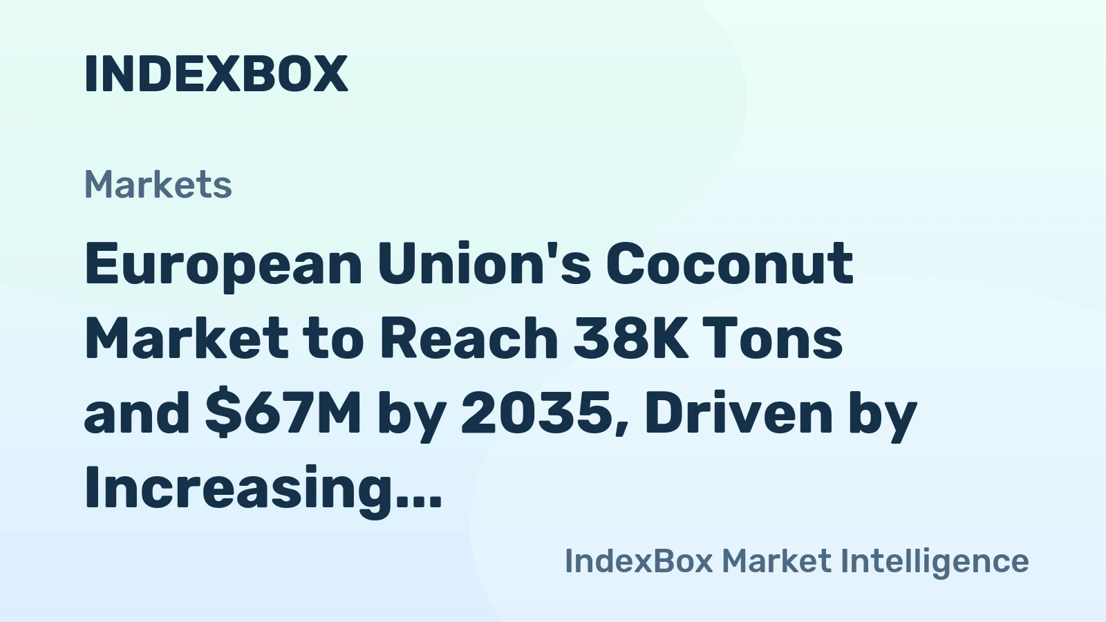 European Union's Coconut Market to Reach 38K Tons and $67M by 2035, Driven by Increasing Demand