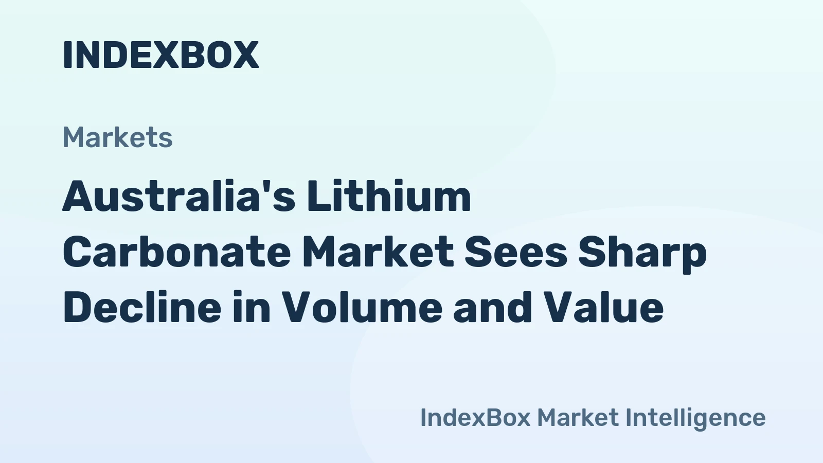 Australia's Lithium Carbonate Market Sees Sharp Decline in Volume and Value