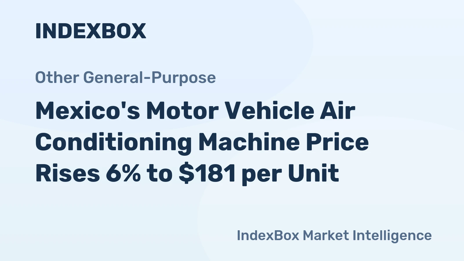 Mexico's Motor Vehicle Air Conditioning Machine Price Rises 6% to $181 per Unit