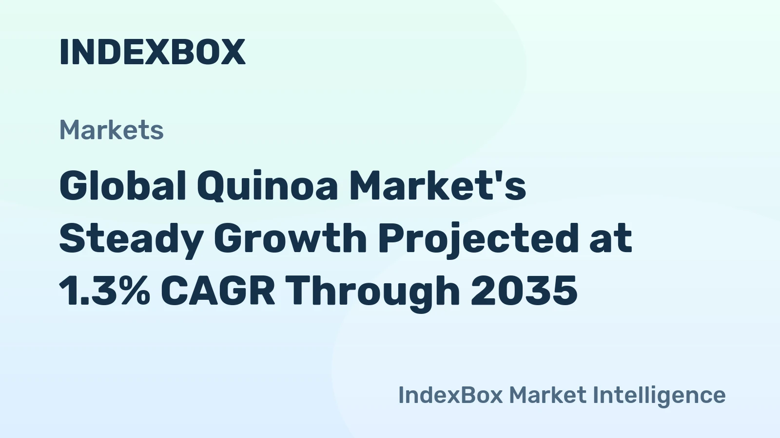 Global Quinoa Market's Steady Growth Projected at 1.3% CAGR Through 2035