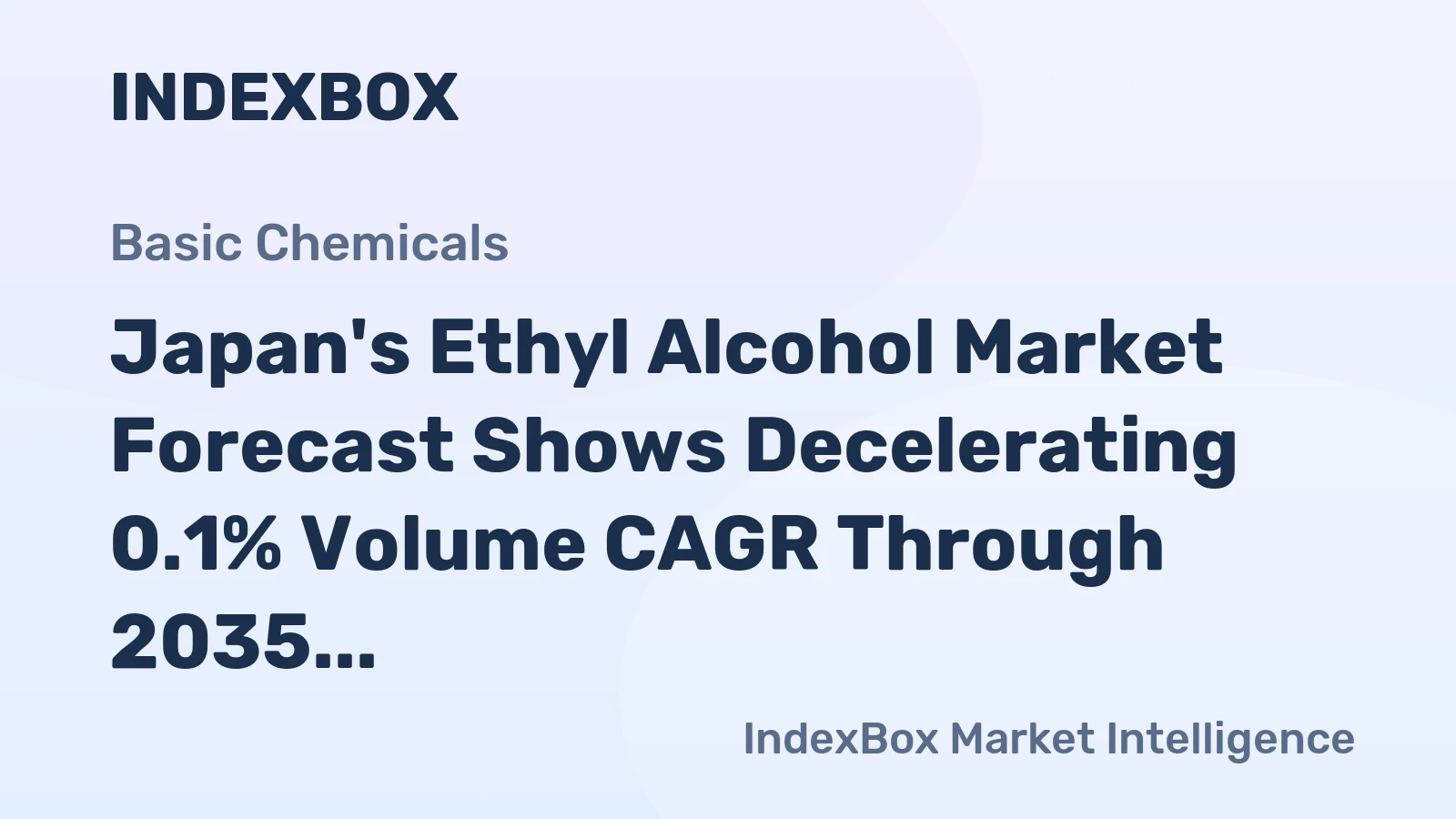 Japan's Ethyl Alcohol Market Forecast Shows Decelerating 0.1% Volume CAGR Through 2035