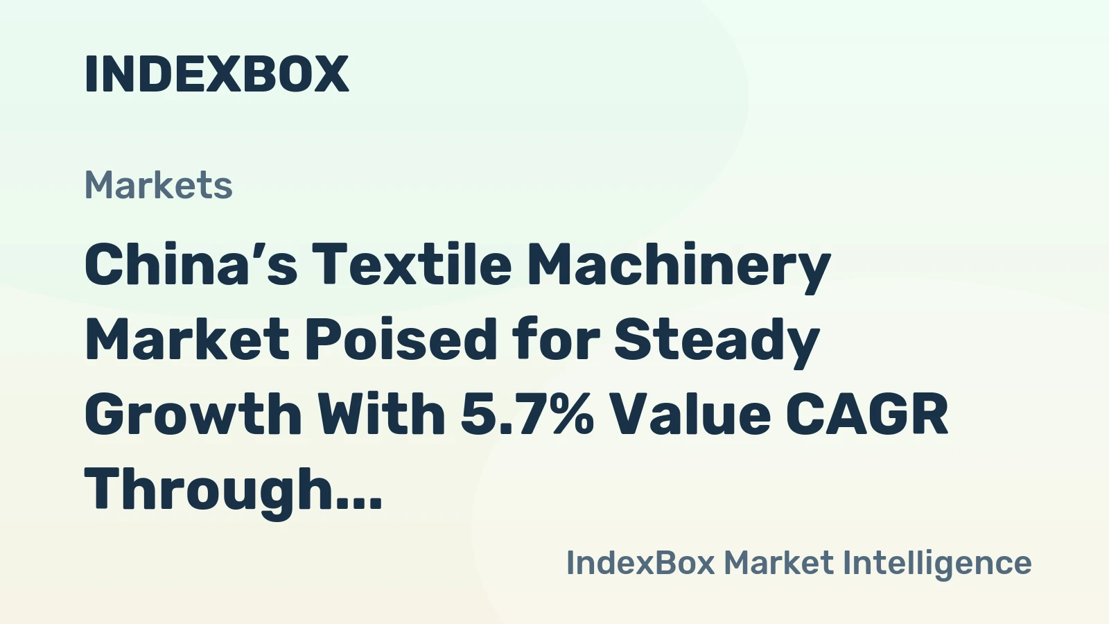 China’s Textile Machinery Market Poised for Steady Growth With 5.7% Value CAGR Through 2035
