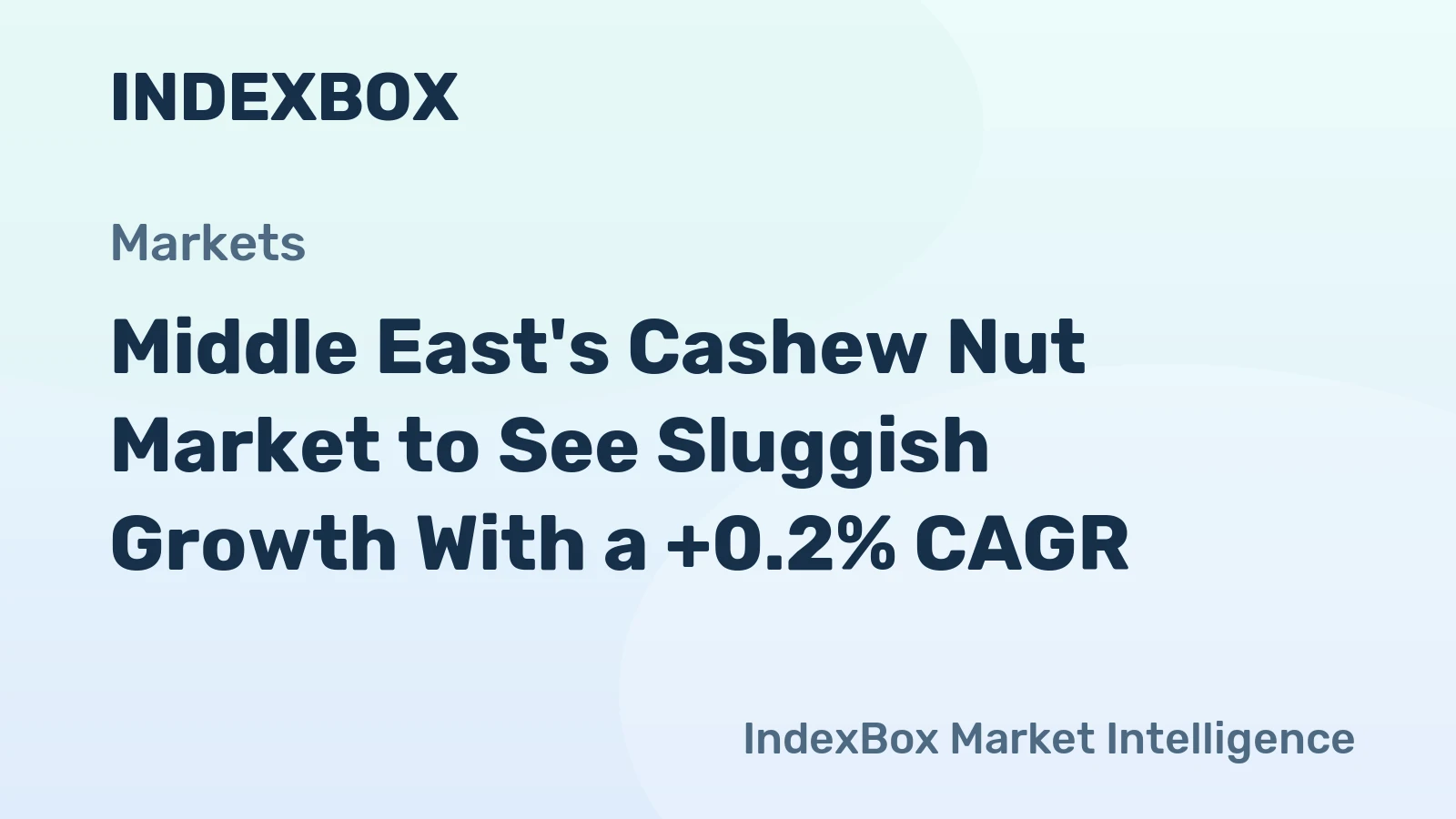 Middle East's Cashew Nut Market to See Sluggish Growth With a +0.2% CAGR