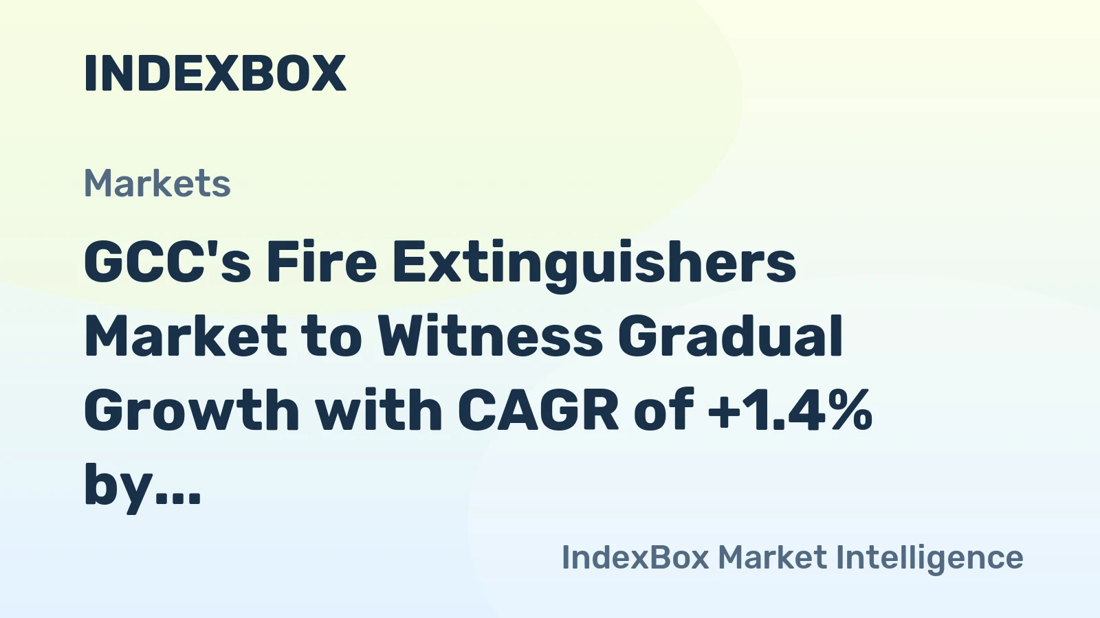 GCC's Fire Extinguishers Market to Witness Gradual Growth with CAGR of +1.4% by 2035