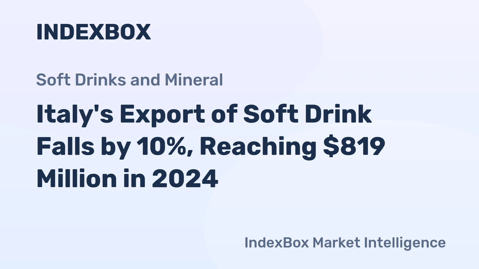 Italy's Export of Soft Drink Falls by 10%, Reaching $819 Million in 2024