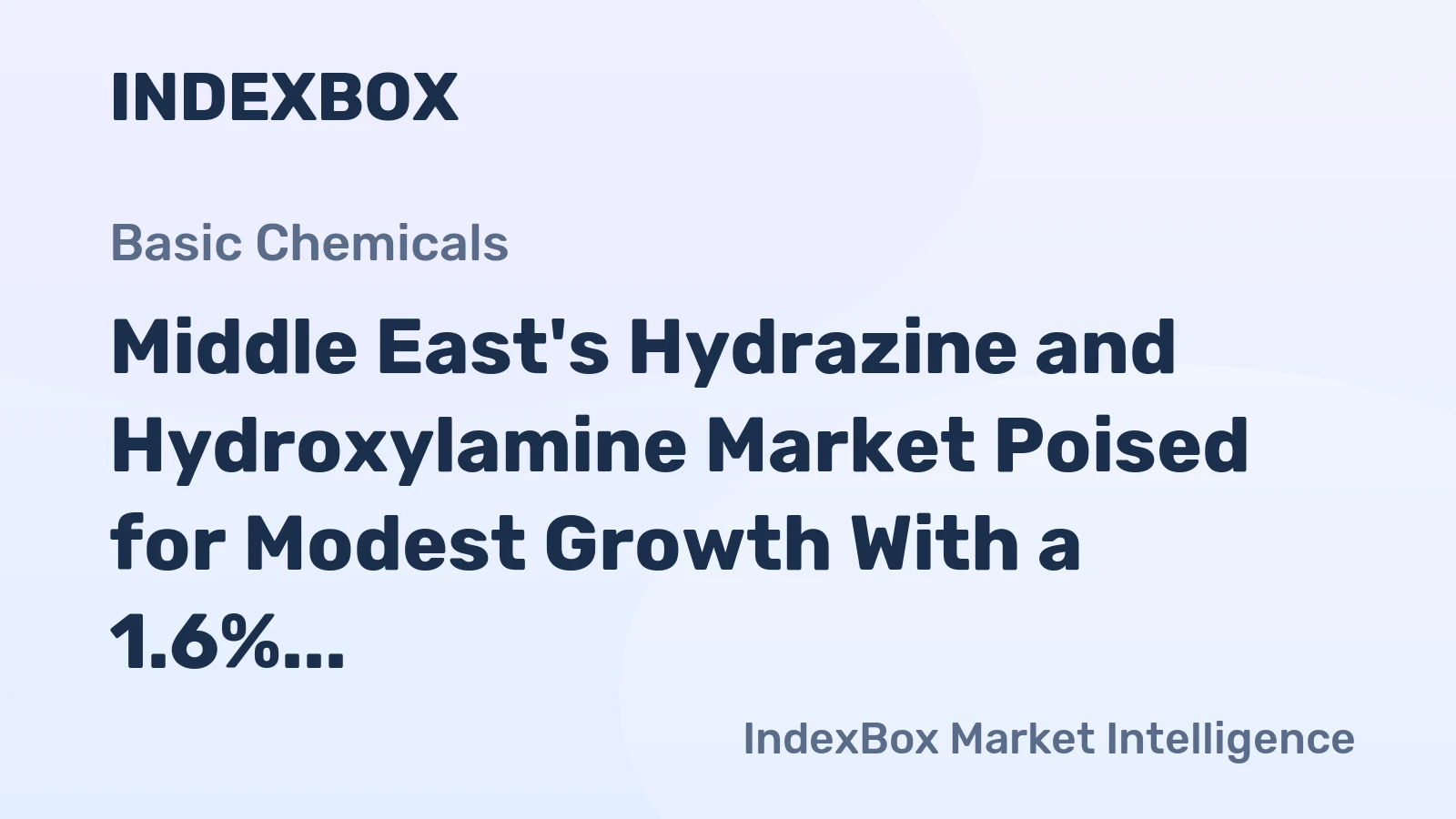 Middle East's Hydrazine and Hydroxylamine Market Poised for Modest Growth With a 1.6% Volume CAGR