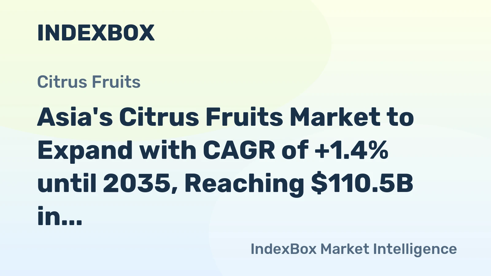 Asia's Citrus Fruits Market to Expand with CAGR of +1.4% until 2035, Reaching $110.5B in Value