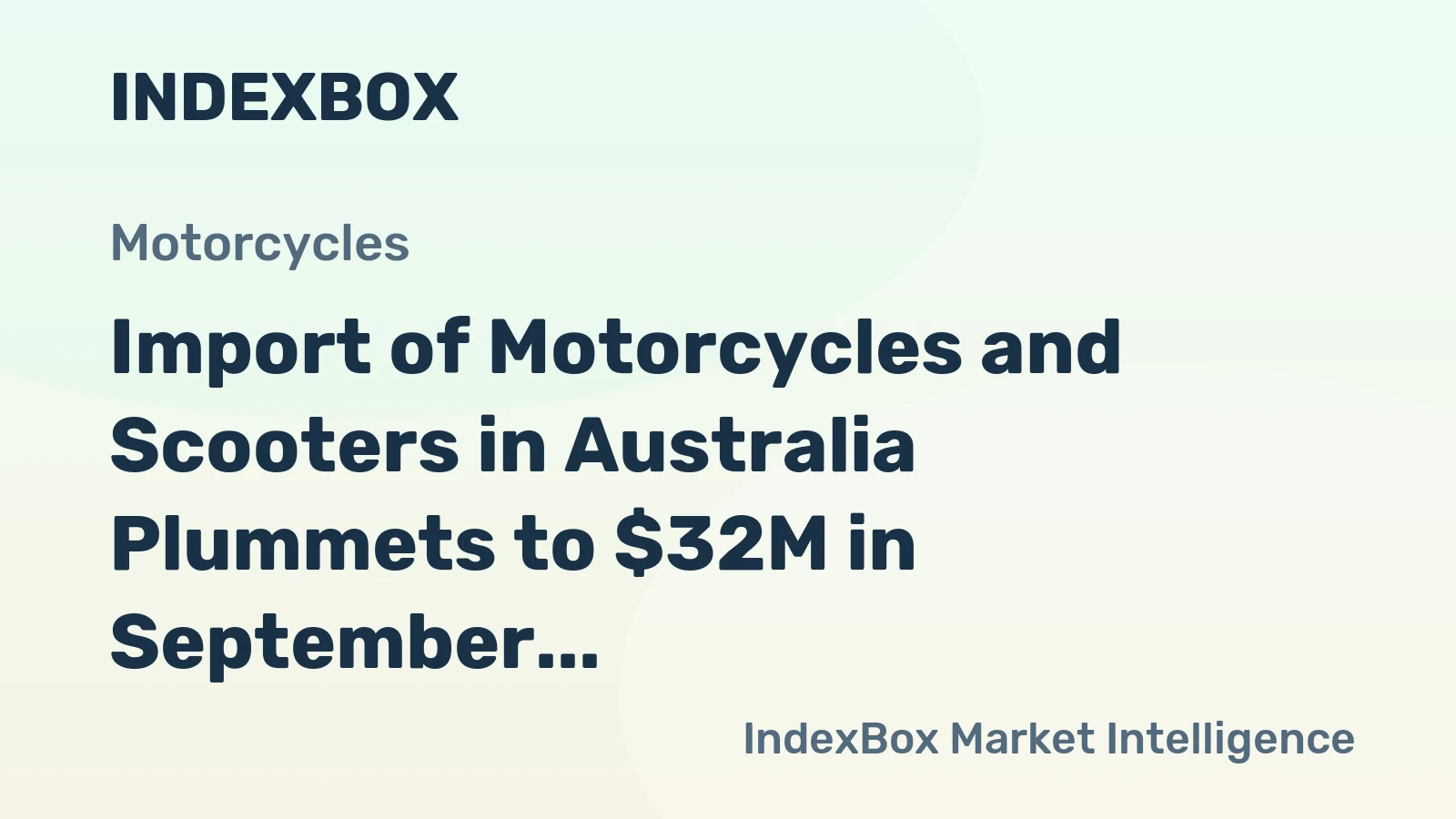 Import of Motorcycles and Scooters in Australia Plummets to $32M in September 2023