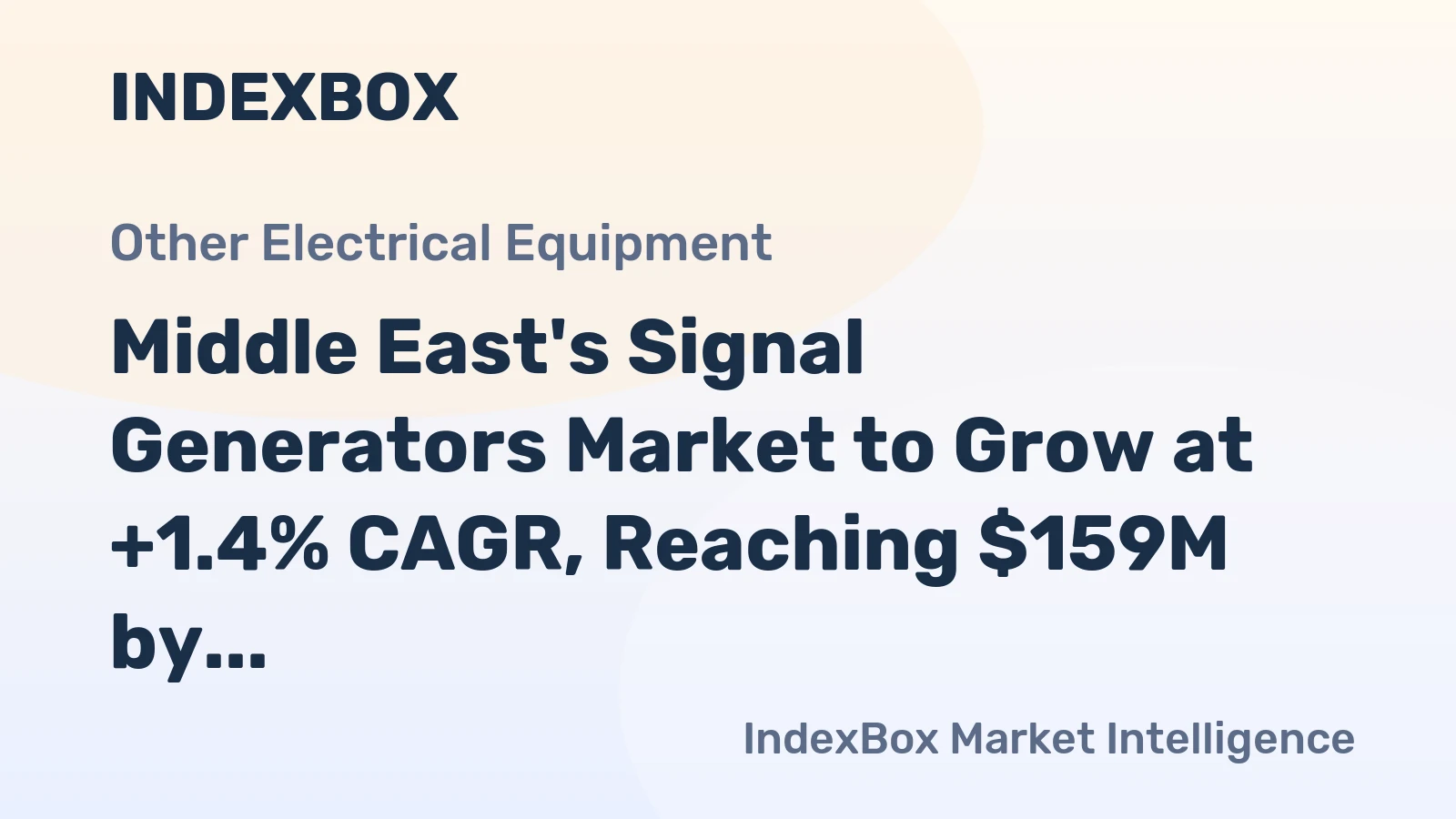 Middle East's Signal Generators Market to Grow at +1.4% CAGR, Reaching $159M by 2035