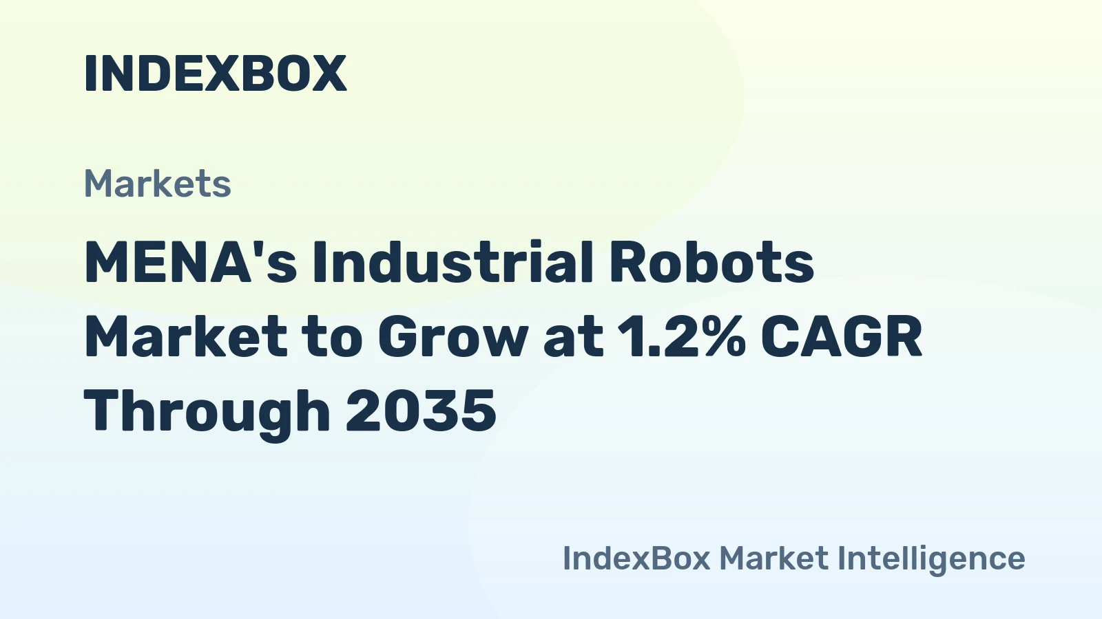 MENA's Industrial Robots Market to Grow at 1.2% CAGR Through 2035