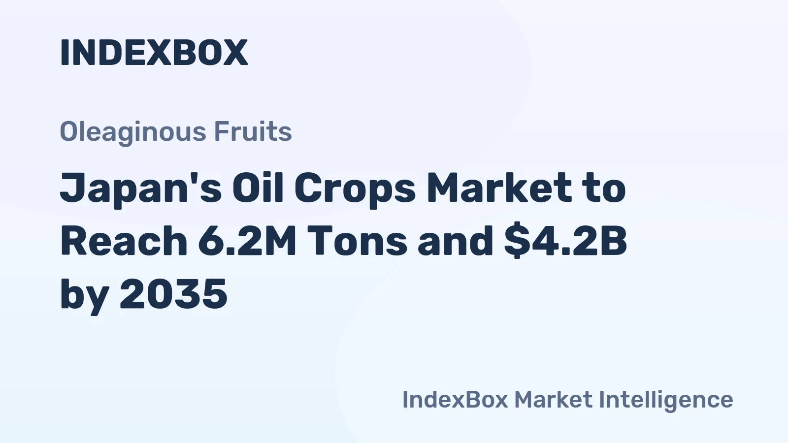 Japan's Oil Crops Market to Reach 6.2M Tons and $4.2B by 2035