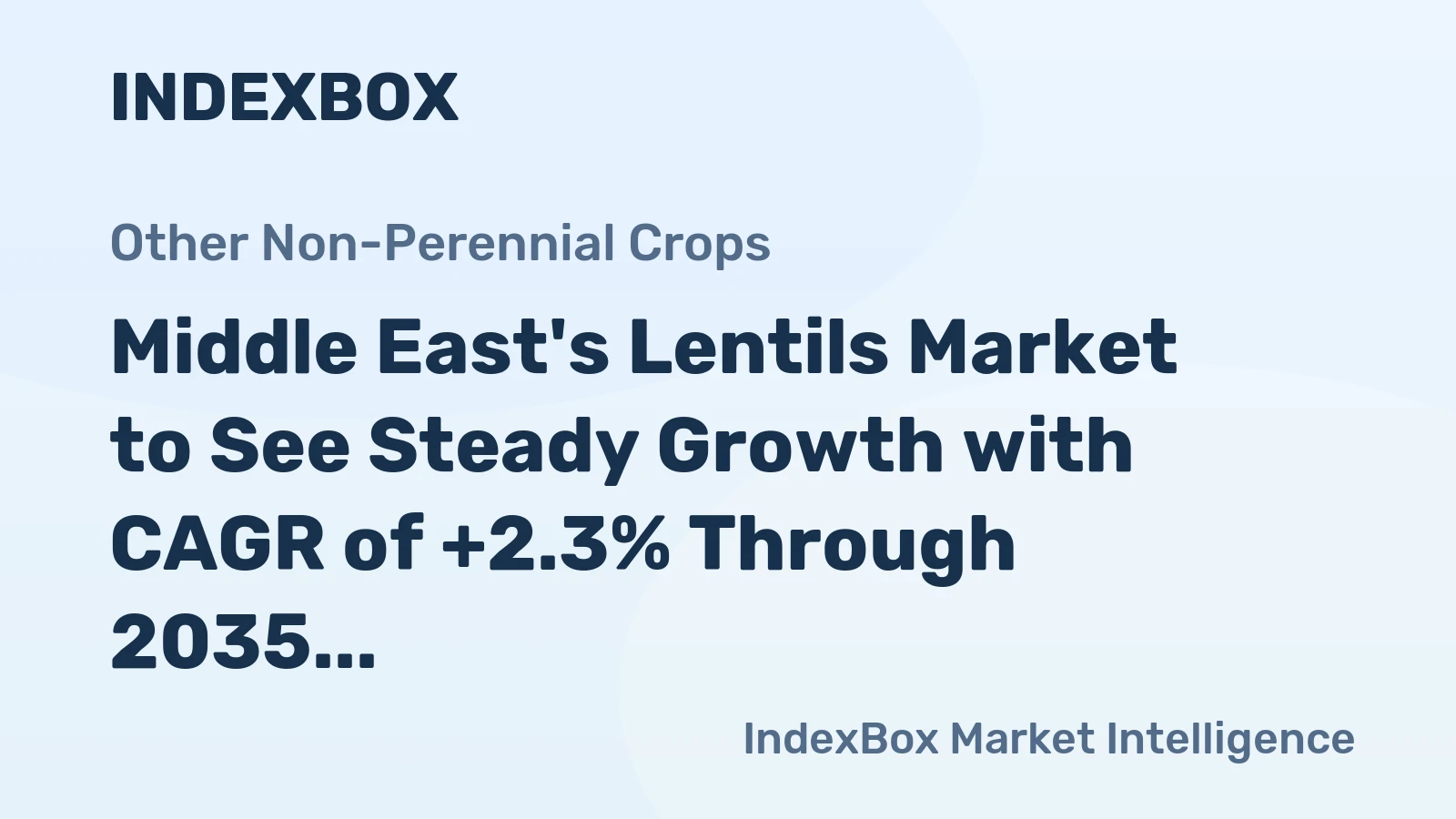 Middle East's Lentils Market to See Steady Growth with CAGR of +2.3% Through 2035, Reaching $1.6B