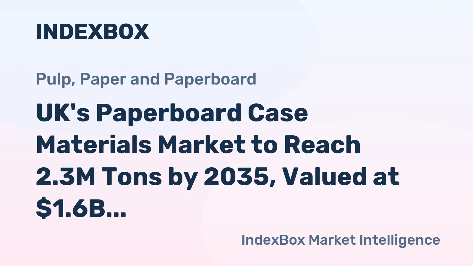 UK's Paperboard Case Materials Market to Reach 2.3M Tons by 2035, Valued at $1.6B
