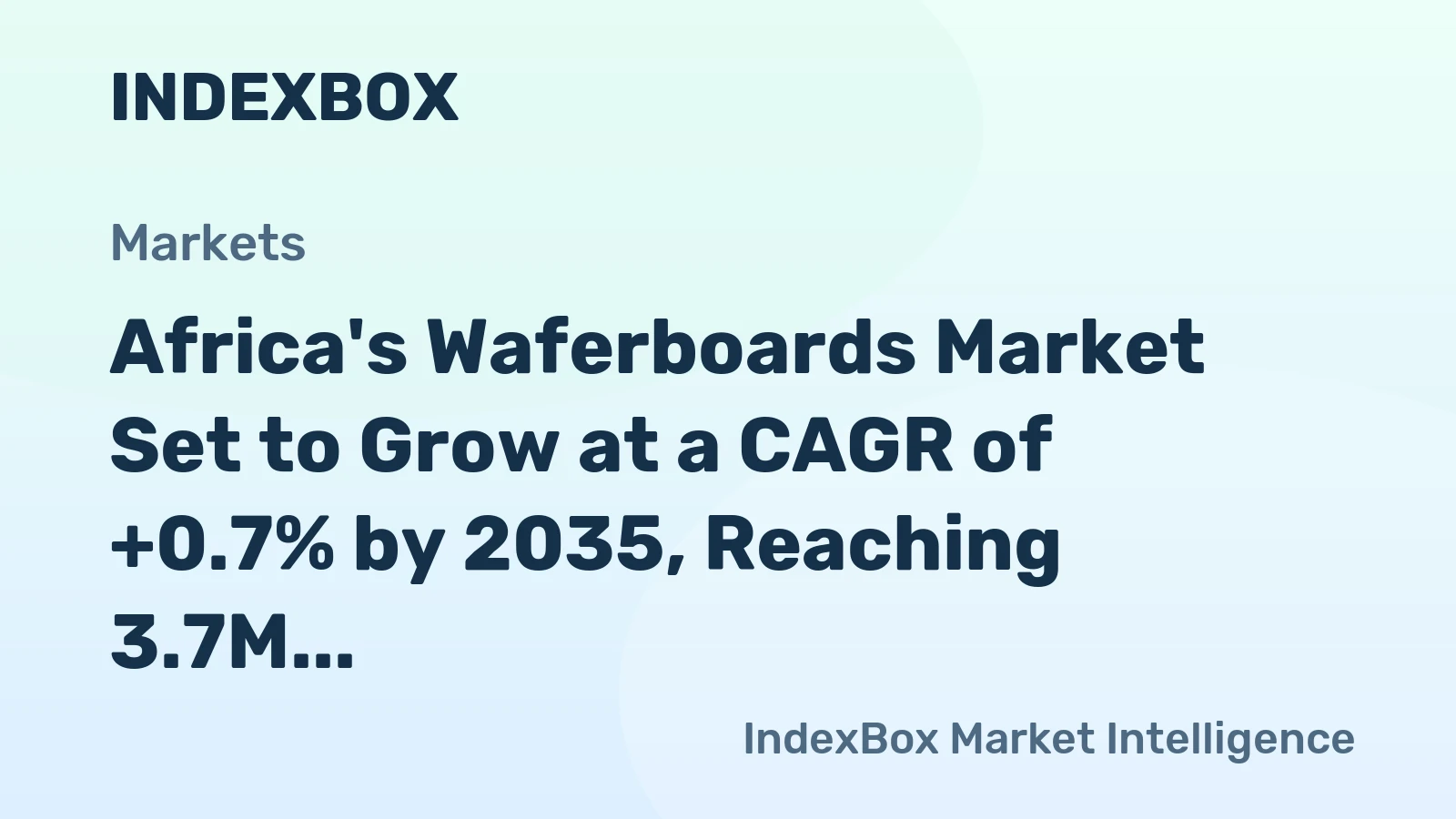Africa's Waferboards Market Set to Grow at a CAGR of +0.7% by 2035, Reaching 3.7M Cubic Meters