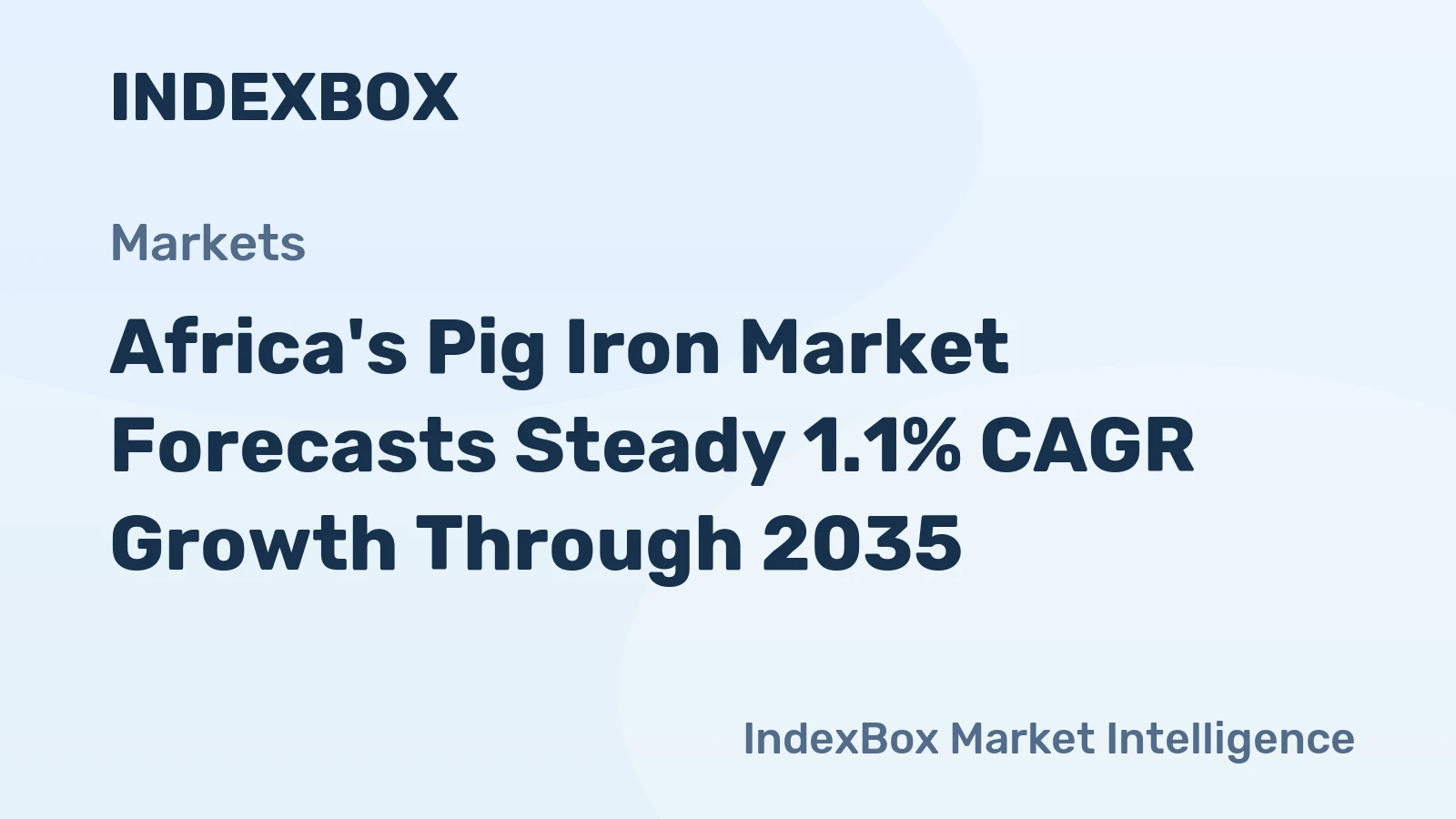 Africa's Pig Iron Market Forecasts Steady 1.1% CAGR Growth Through 2035