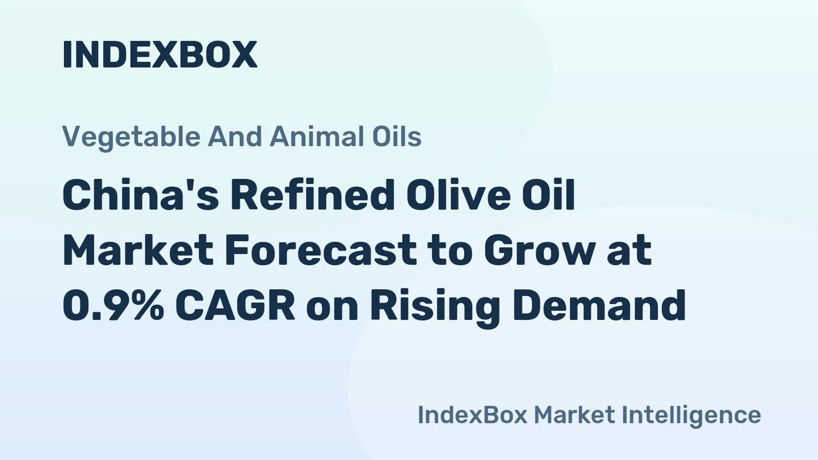 China's Refined Olive Oil Market Forecast to Grow at 0.9% CAGR on Rising Demand