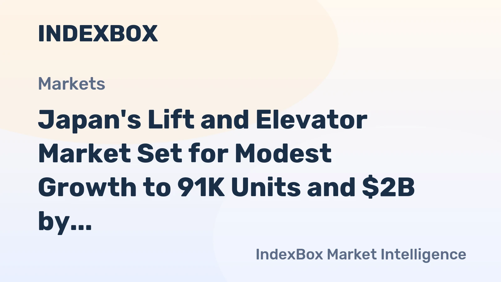 Japan's Lift and Elevator Market Set for Modest Growth to 91K Units and $2B by 2035