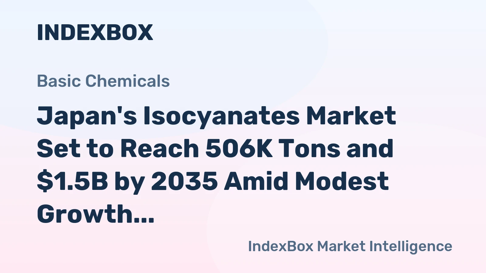 Japan's Isocyanates Market Set to Reach 506K Tons and $1.5B by 2035 Amid Modest Growth