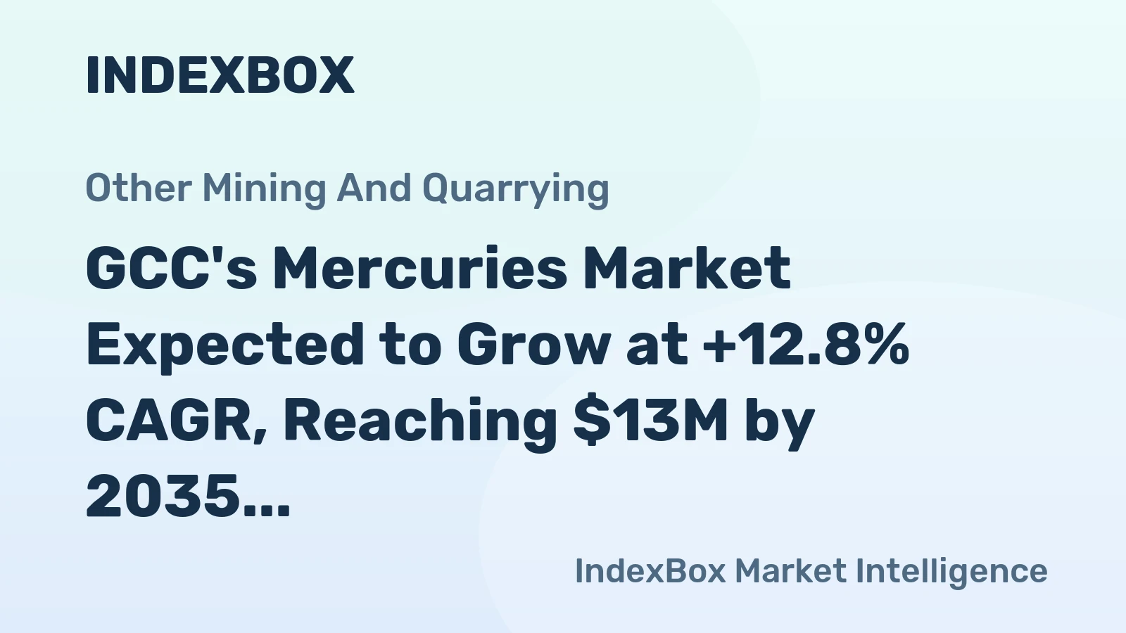 GCC's Mercuries Market Expected to Grow at +12.8% CAGR, Reaching $13M by 2035