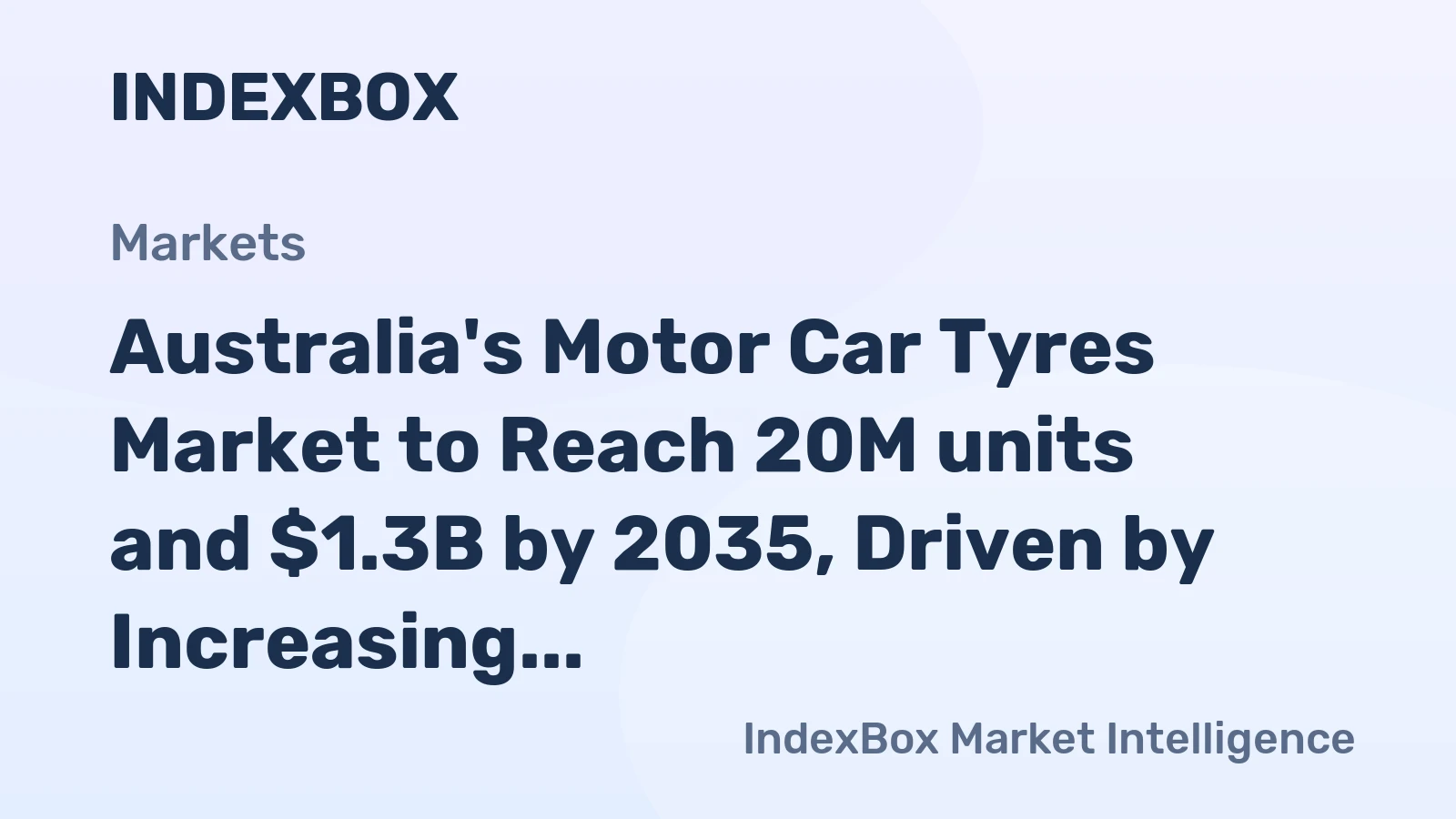 Australia's Motor Car Tyres Market to Reach 20M units and $1.3B by 2035, Driven by Increasing Demand
