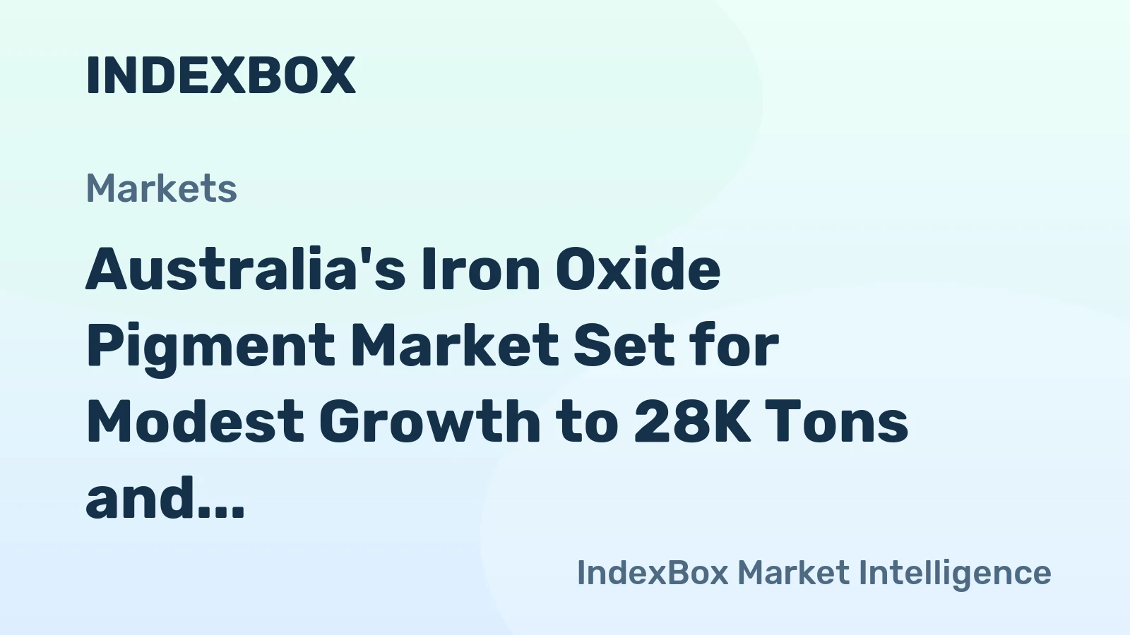 Australia's Iron Oxide Pigment Market Set for Modest Growth to 28K Tons and $28M