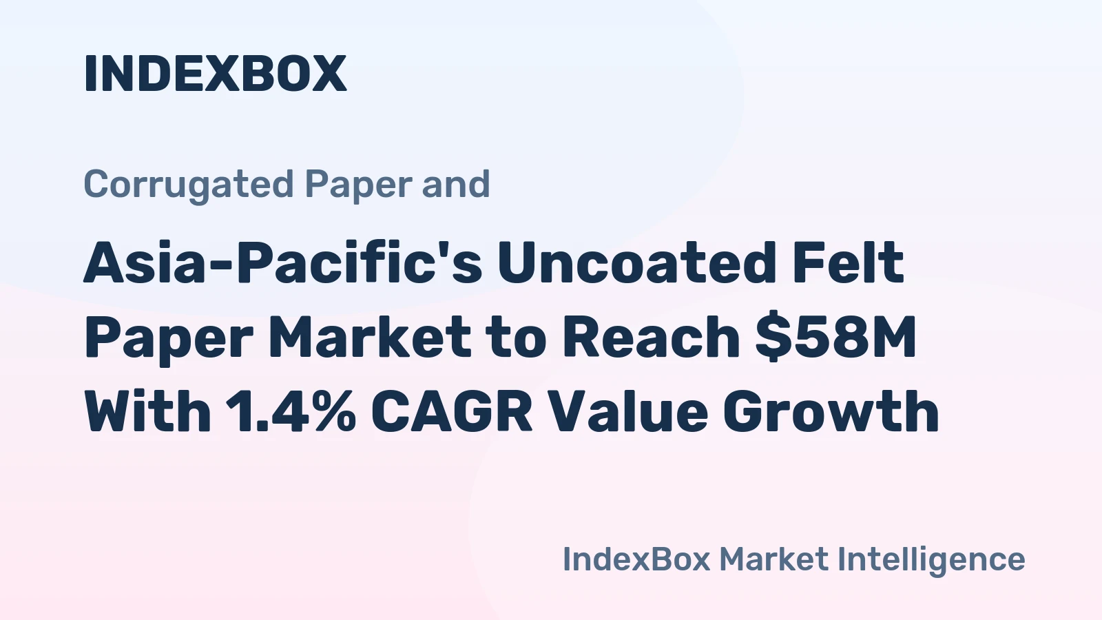 Asia-Pacific's Uncoated Felt Paper Market to Reach $58M With 1.4% CAGR Value Growth