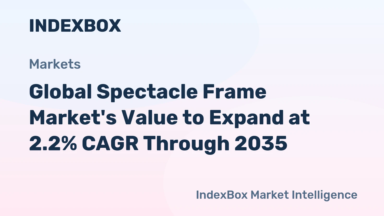 Global Spectacle Frame Market's Value to Expand at 2.2% CAGR Through 2035