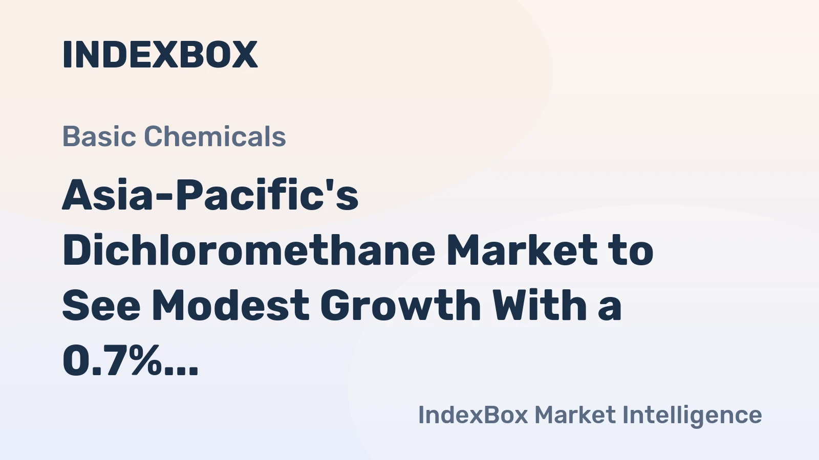 Asia-Pacific's Dichloromethane Market to See Modest Growth With a 0.7% CAGR Through 2035