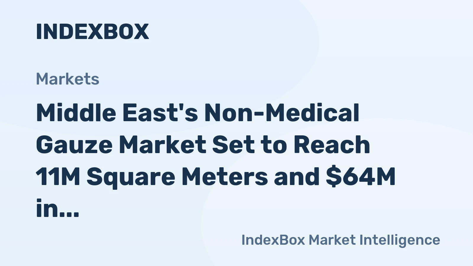 Middle East's Non-Medical Gauze Market Set to Reach 11M Square Meters and $64M in Value