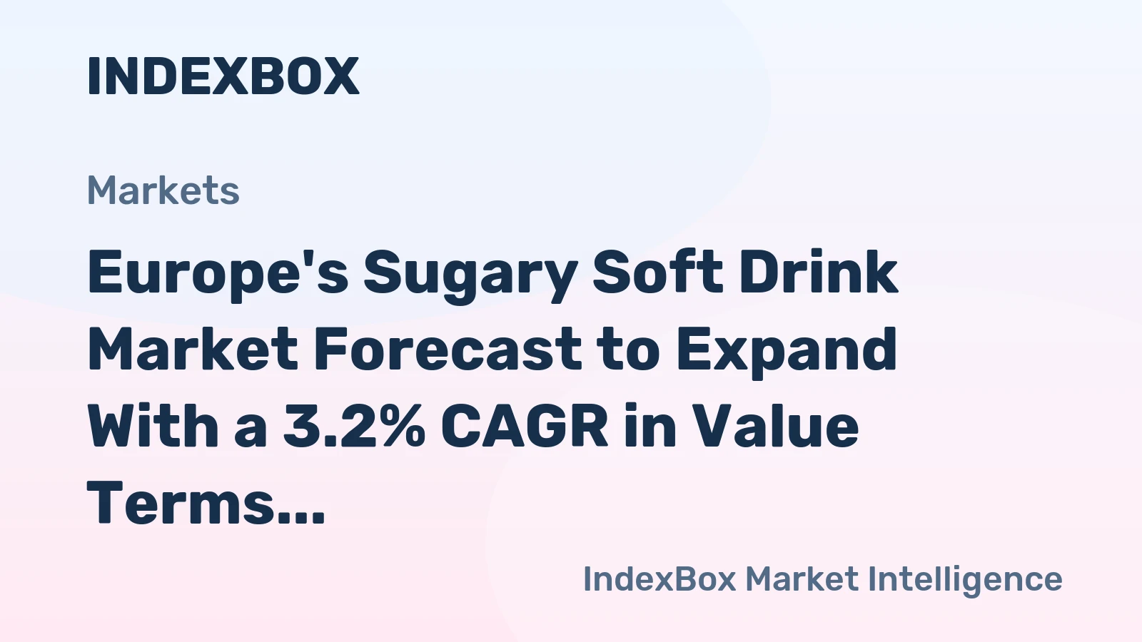Europe's Sugary Soft Drink Market Forecast to Expand With a 3.2% CAGR in Value Terms