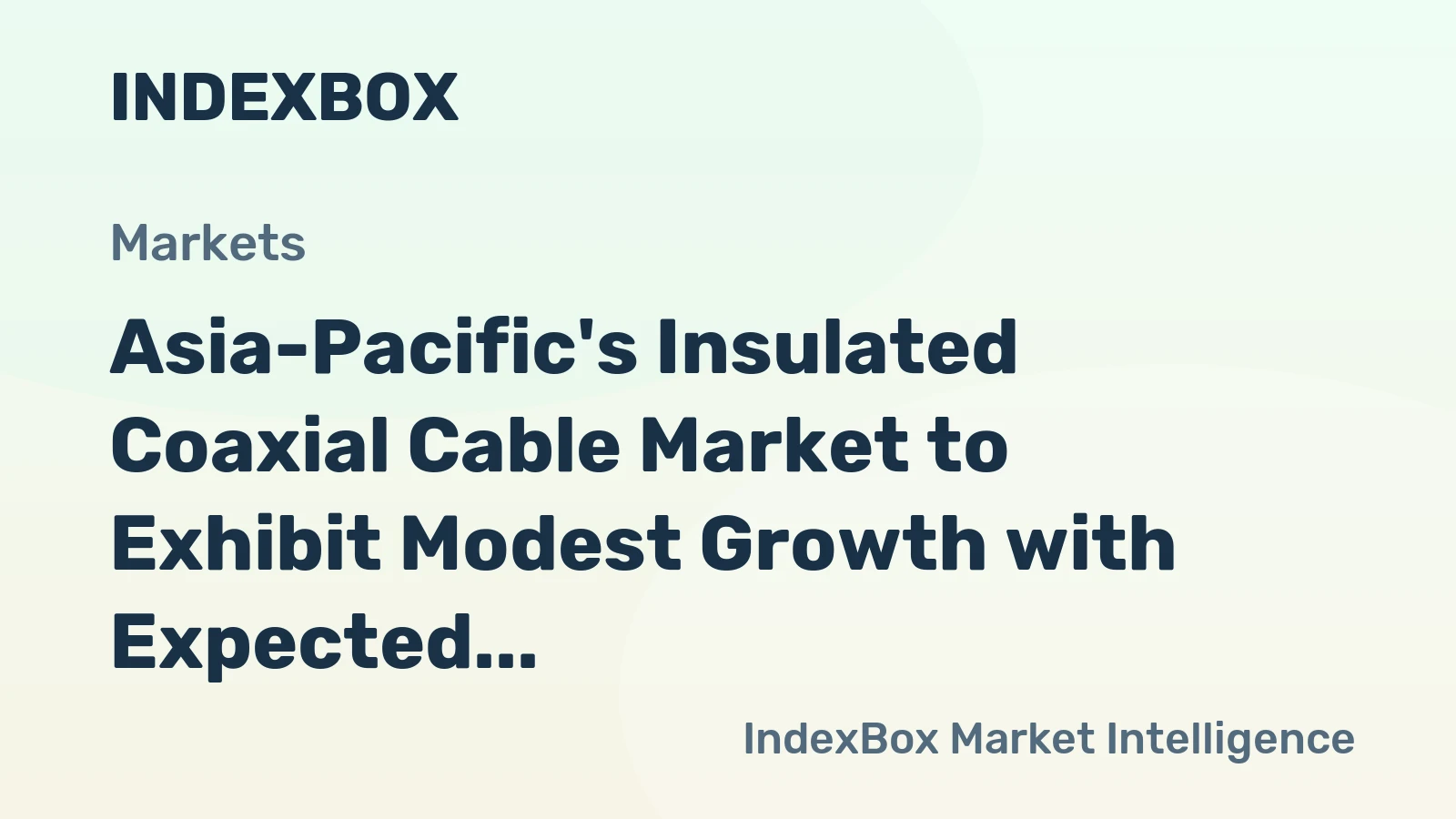 Asia-Pacific's Insulated Coaxial Cable Market to Exhibit Modest Growth with Expected CAGR of +0.6% from 2024 to 2035