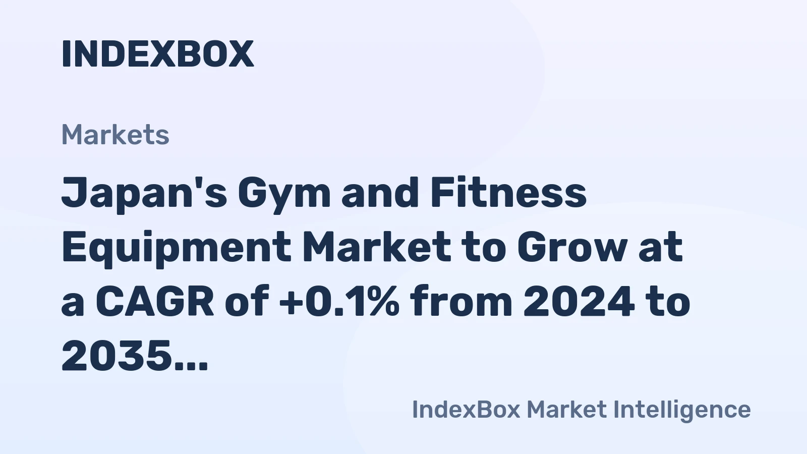 Japan's Gym and Fitness Equipment Market to Grow at a CAGR of +0.1% from 2024 to 2035