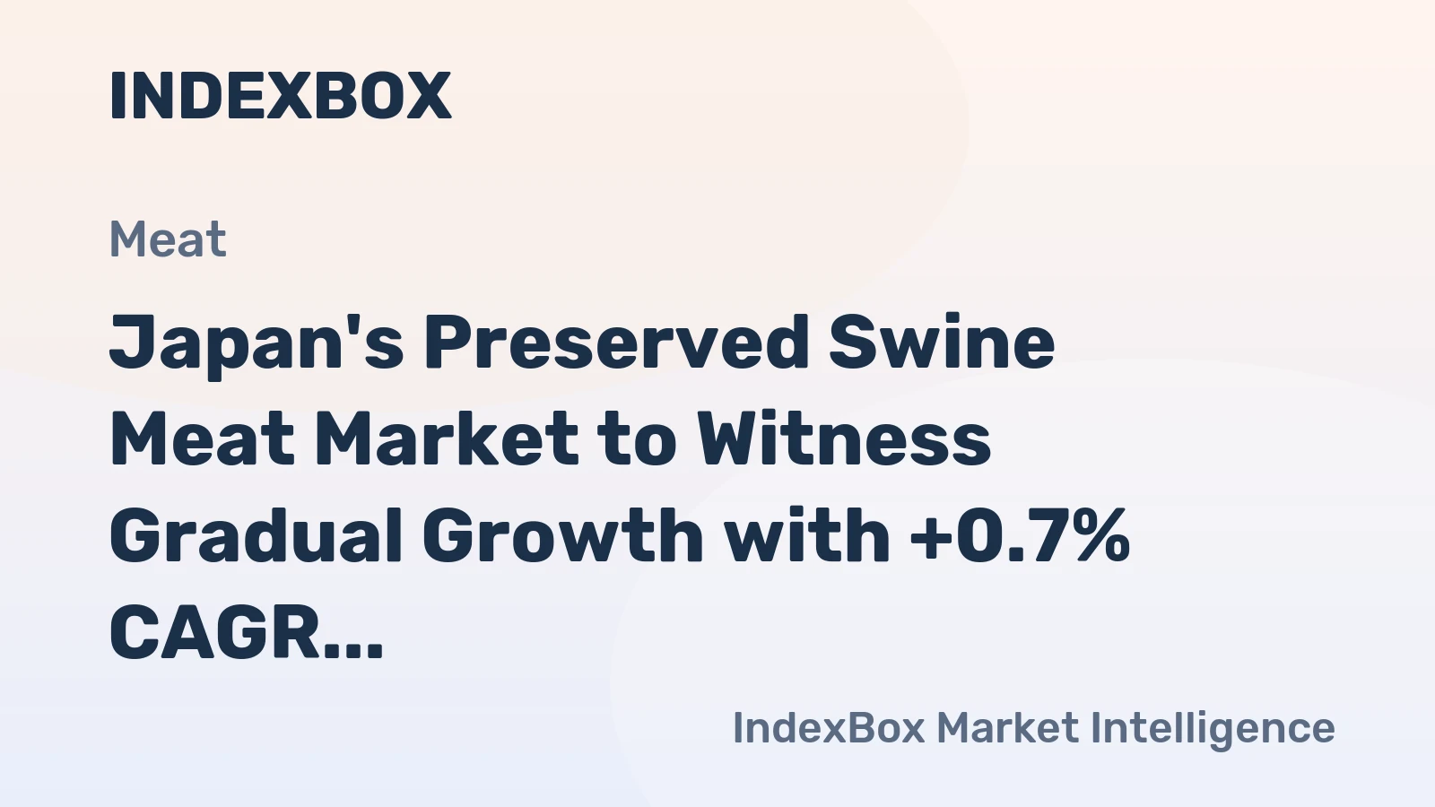 Japan's Preserved Swine Meat Market to Witness Gradual Growth with +0.7% CAGR Over the Next Decade