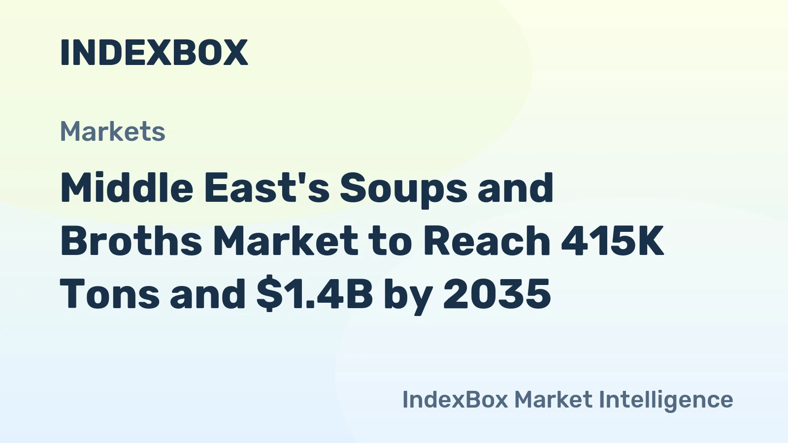 Middle East's Soups and Broths Market to Reach 415K Tons and $1.4B by 2035