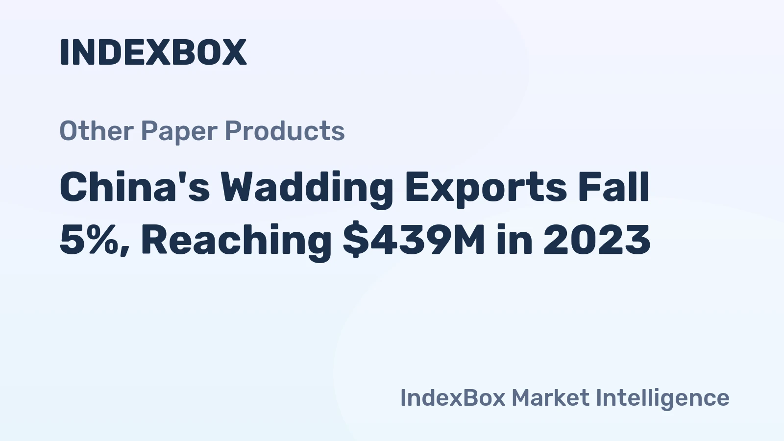 China's Wadding Exports Fall 5%, Reaching $439M in 2023