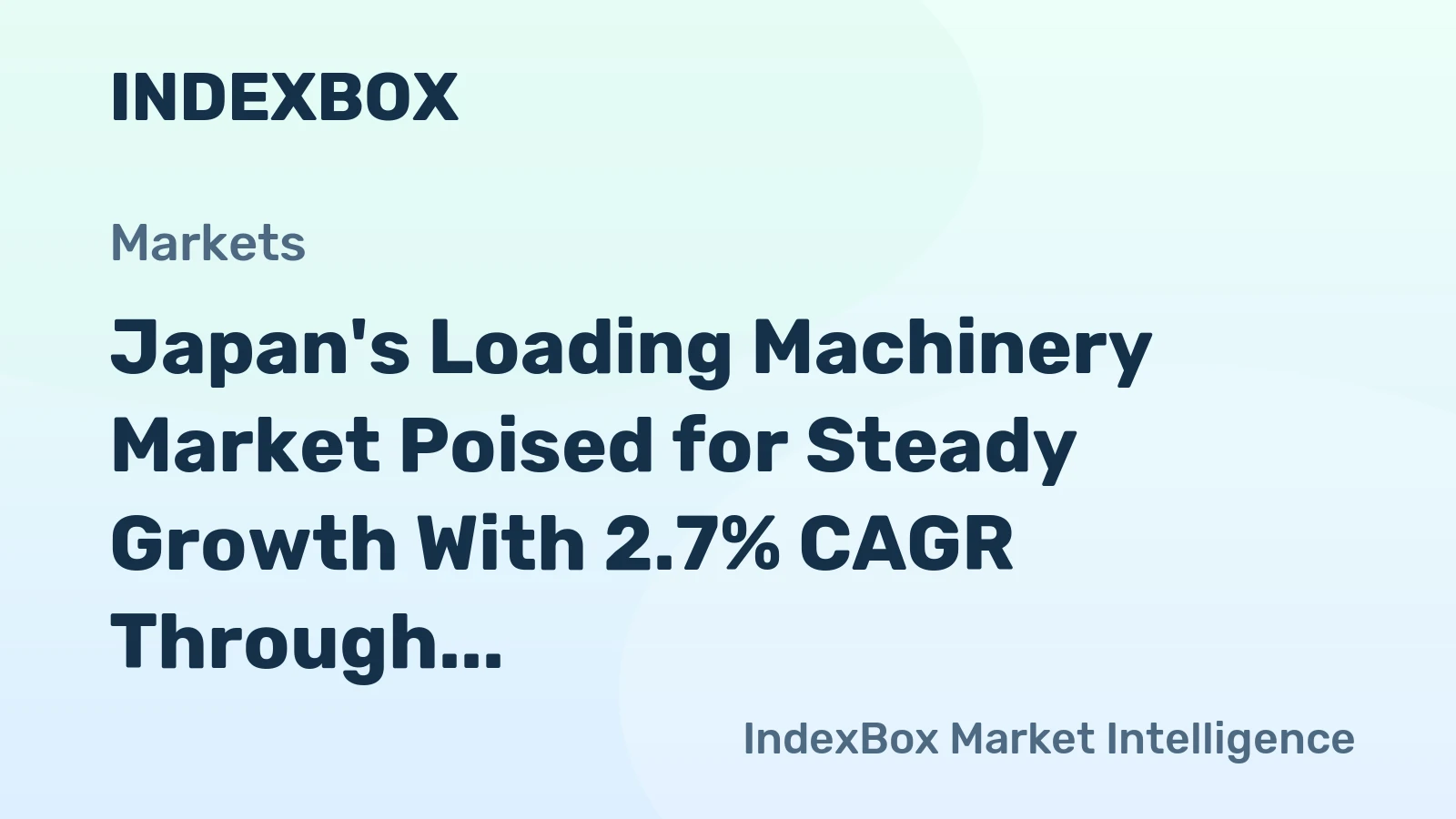 Japan's Loading Machinery Market Poised for Steady Growth With 2.7% CAGR Through 2035
