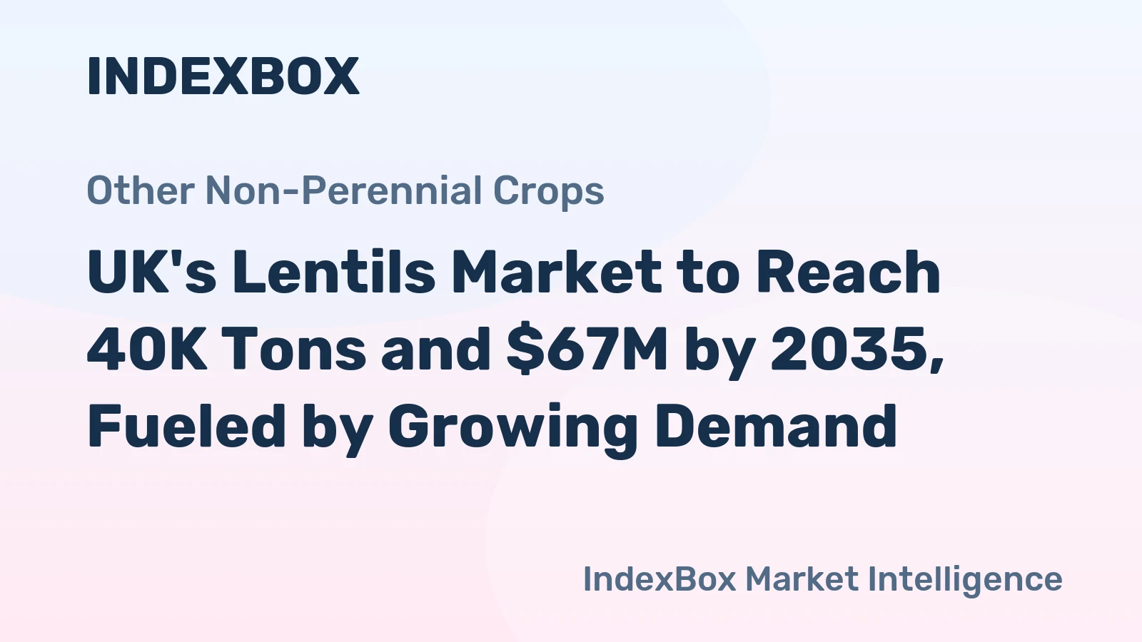 UK's Lentils Market to Reach 40K Tons and $67M by 2035, Fueled by Growing Demand