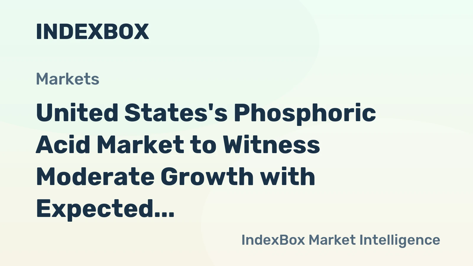 United States's Phosphoric Acid Market to Witness Moderate Growth with Expected CAGR of +2.2% from 2024 to 2035