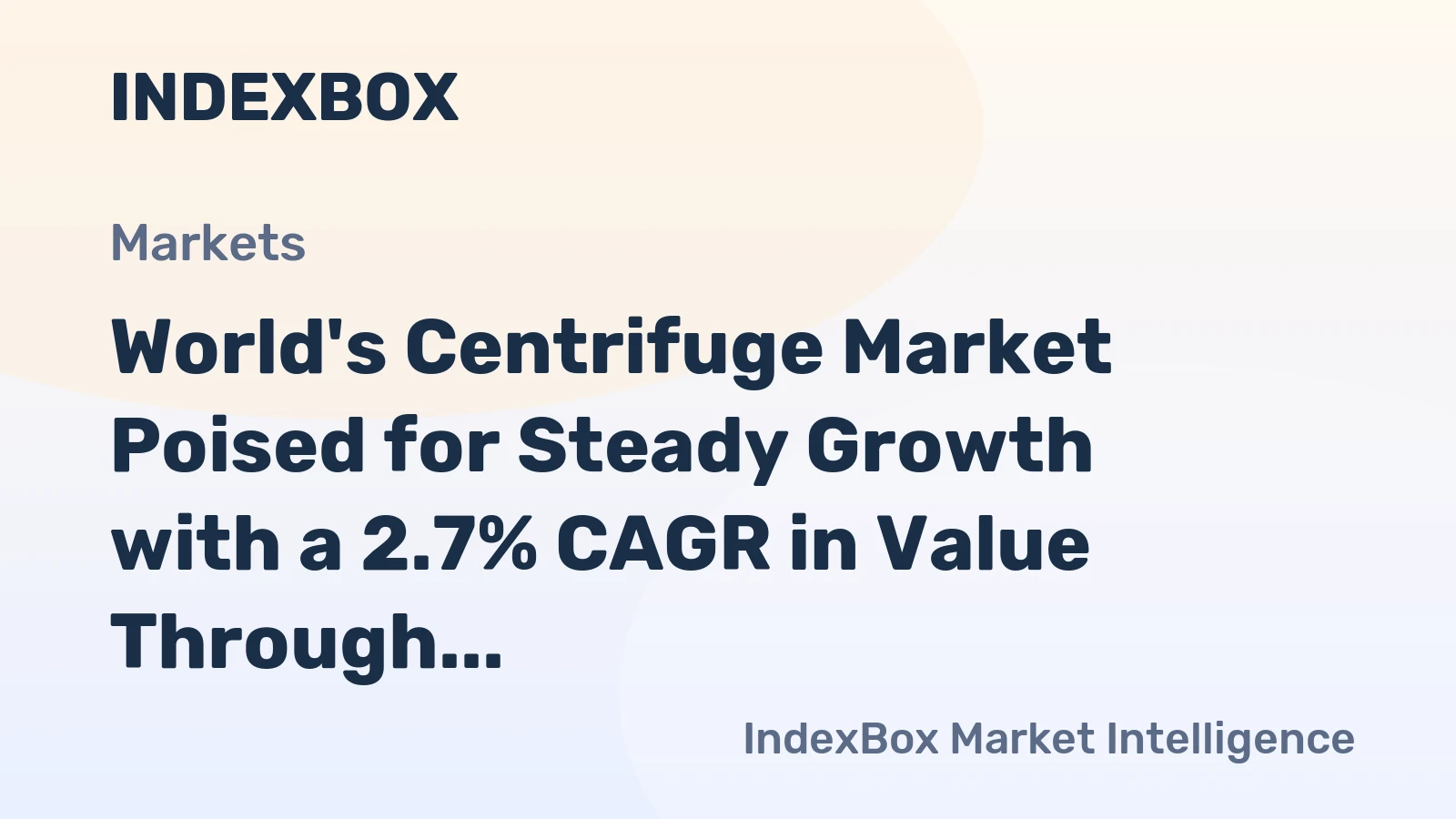 World's Centrifuge Market Poised for Steady Growth with a 2.7% CAGR in Value Through 2035