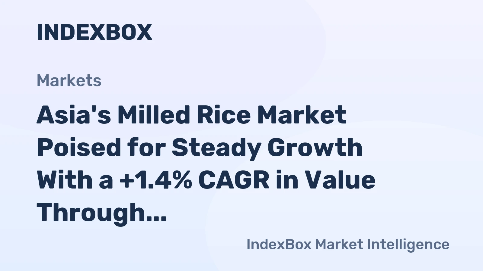 Asia's Milled Rice Market Poised for Steady Growth With a +1.4% CAGR in Value Through 2035