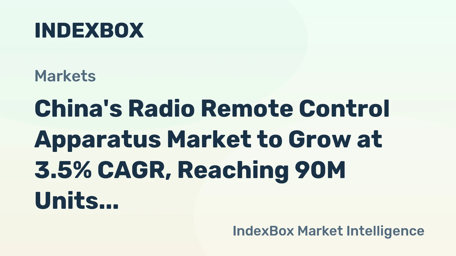 China's Radio Remote Control Apparatus Market to Grow at 3.5% CAGR, Reaching 90M Units by 2035