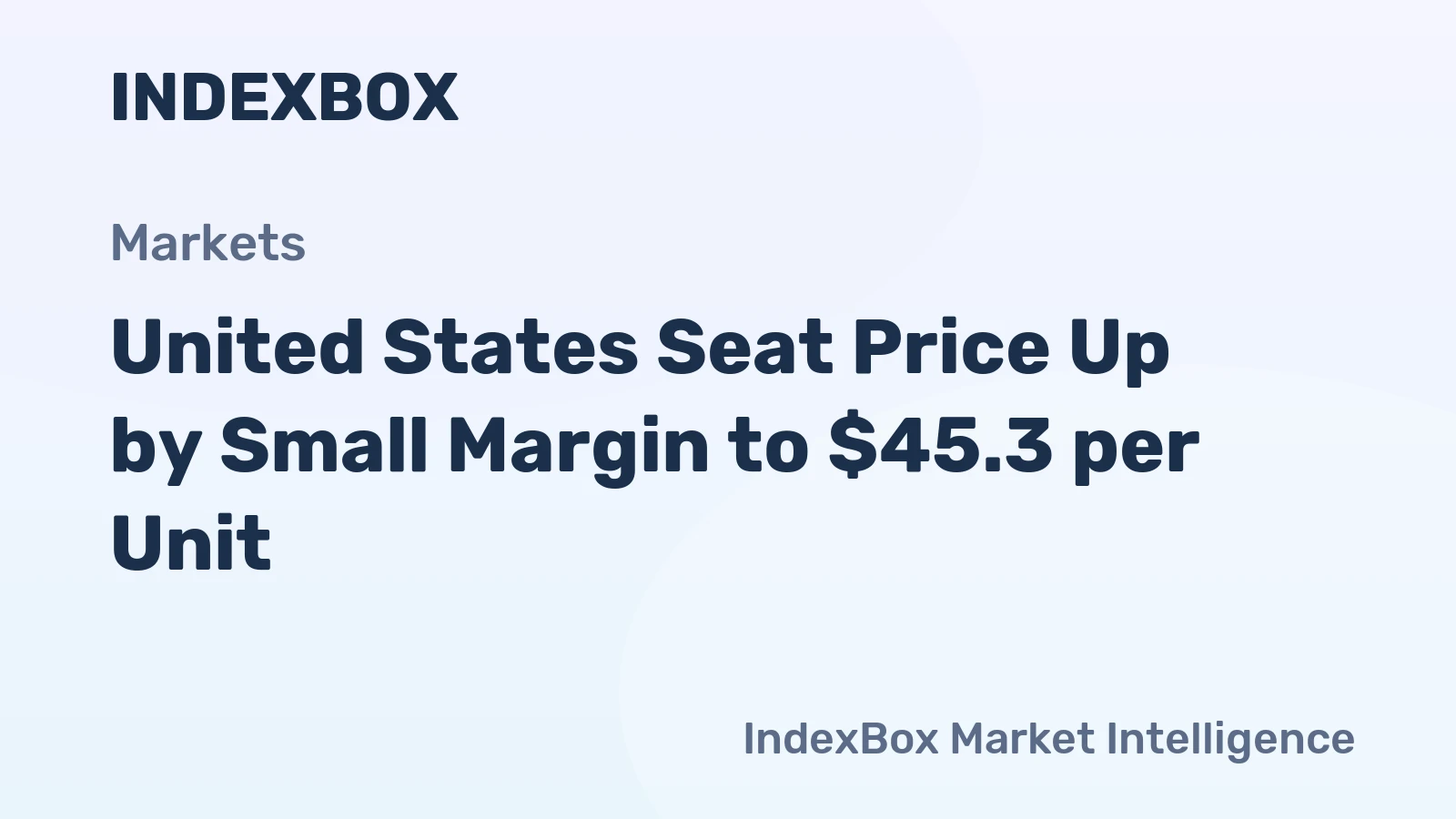 United States Seat Price Up by Small Margin to $45.3 per Unit
