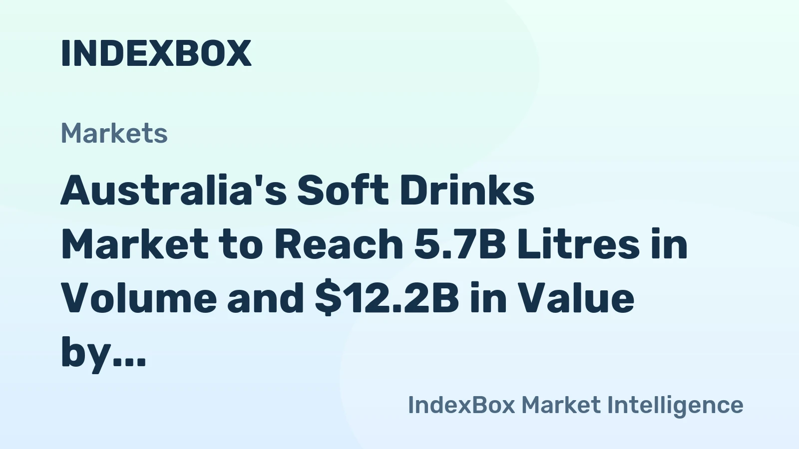Australia's Soft Drinks Market to Reach 5.7B Litres in Volume and $12.2B in Value by 2035, Fueled by Increasing Demand