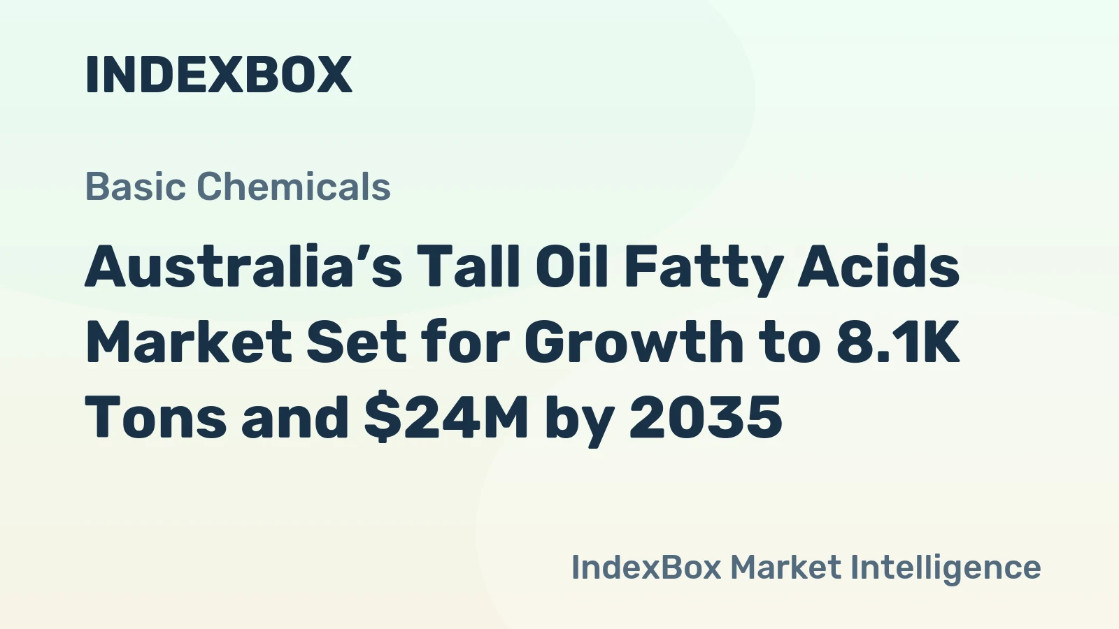 Australia’s Tall Oil Fatty Acids Market Set for Growth to 8.1K Tons and $24M by 2035