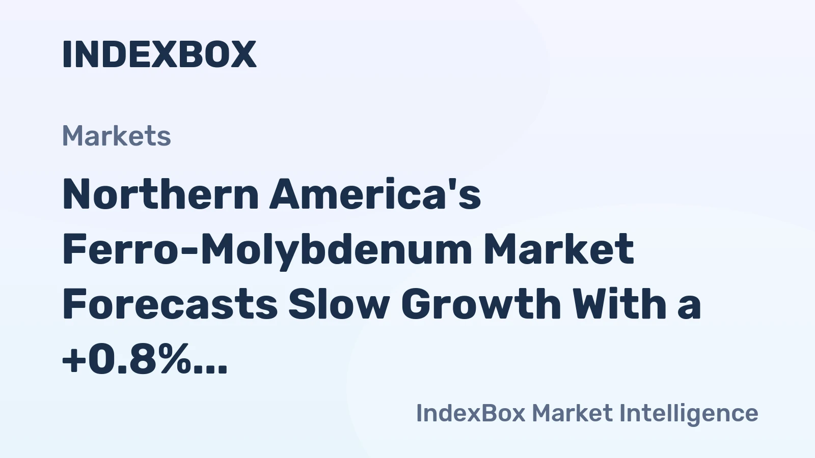 Northern America's Ferro-Molybdenum Market Forecasts Slow Growth With a +0.8% CAGR