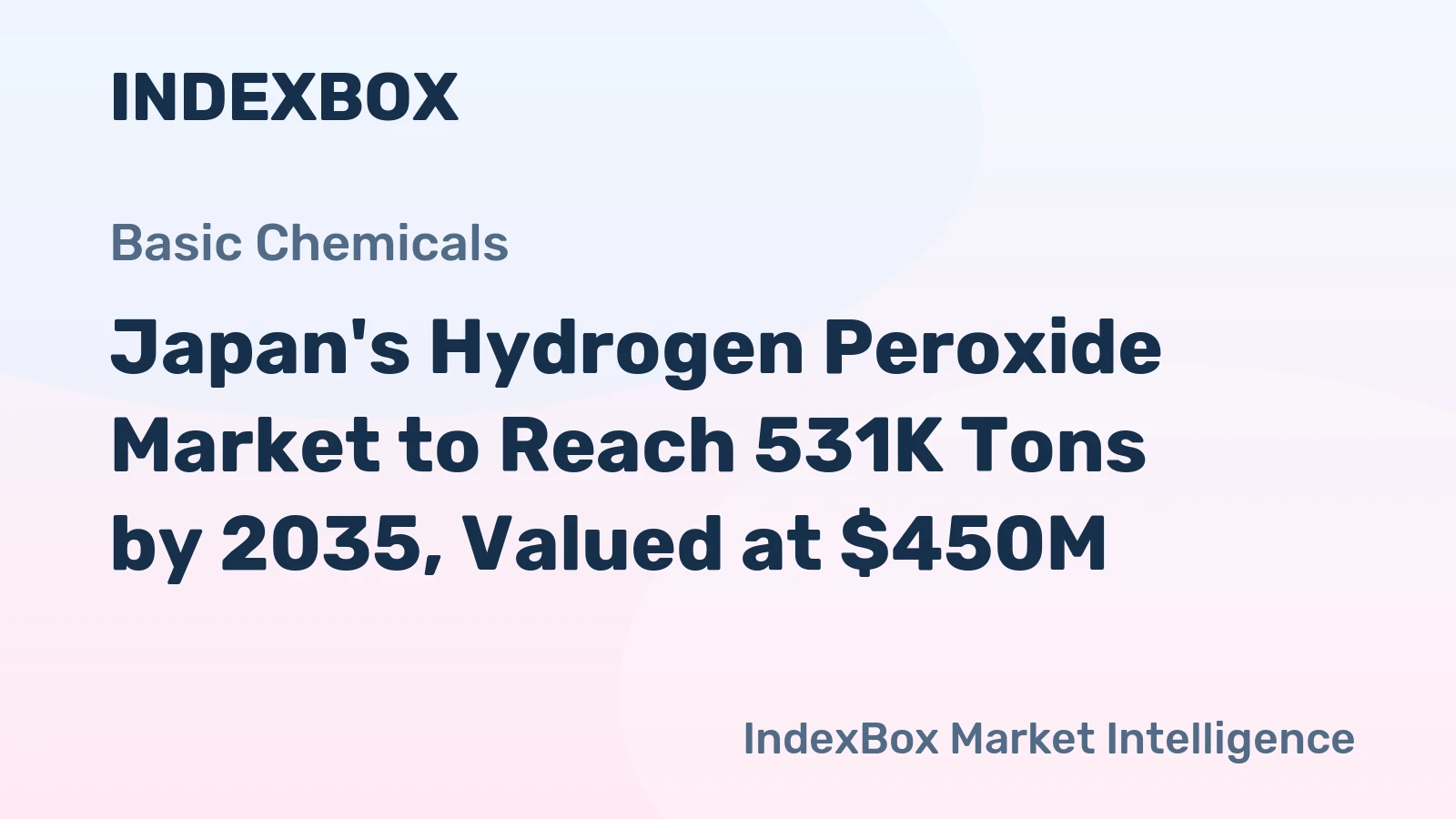 Japan's Hydrogen Peroxide Market to Reach 531K Tons by 2035, Valued at $450M