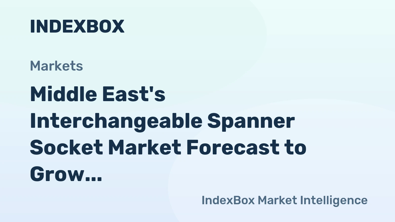 Middle East's Interchangeable Spanner Socket Market Forecast to Grow at a 1.3% CAGR