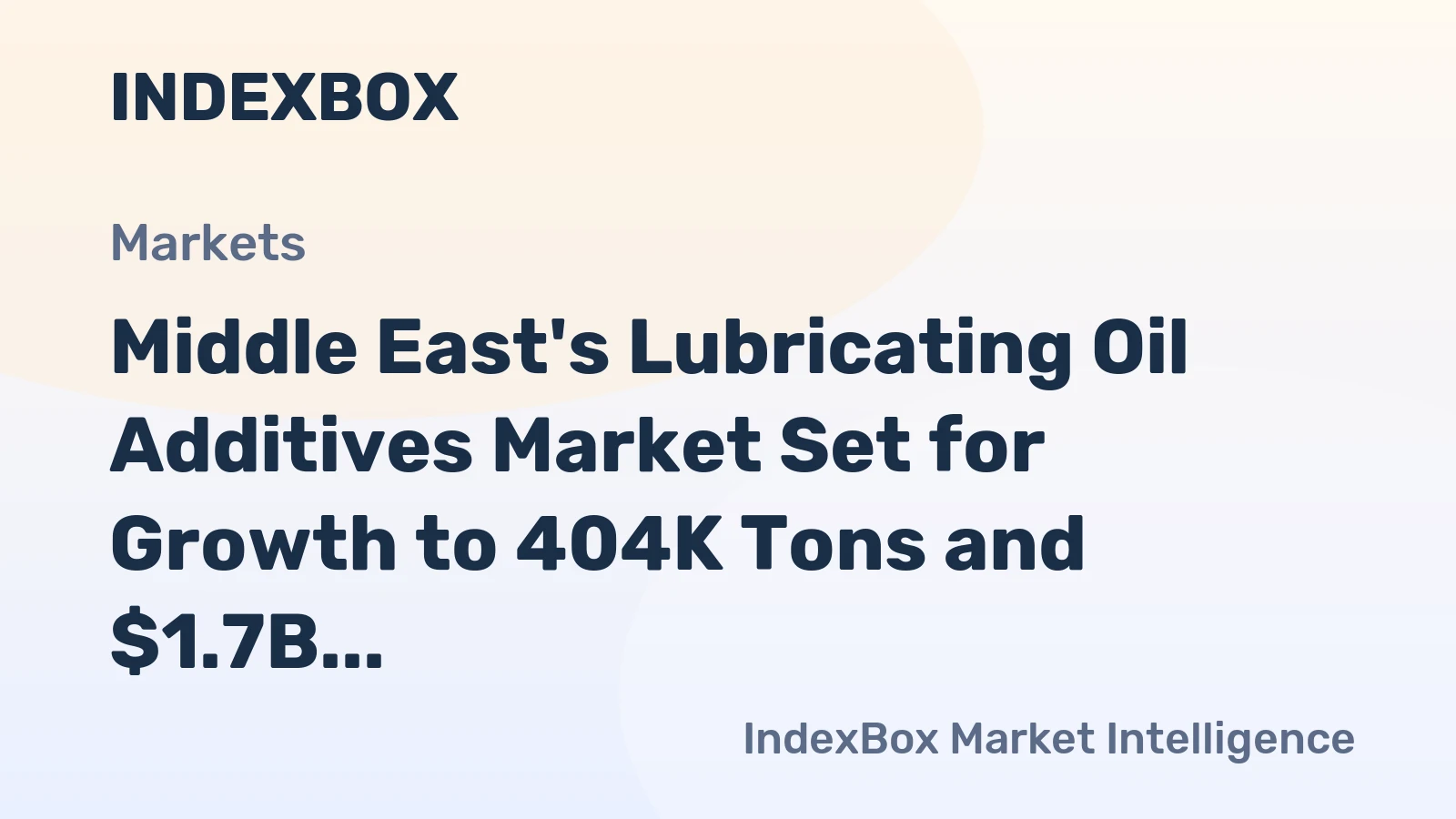 Middle East's Lubricating Oil Additives Market Set for Growth to 404K Tons and $1.7B
