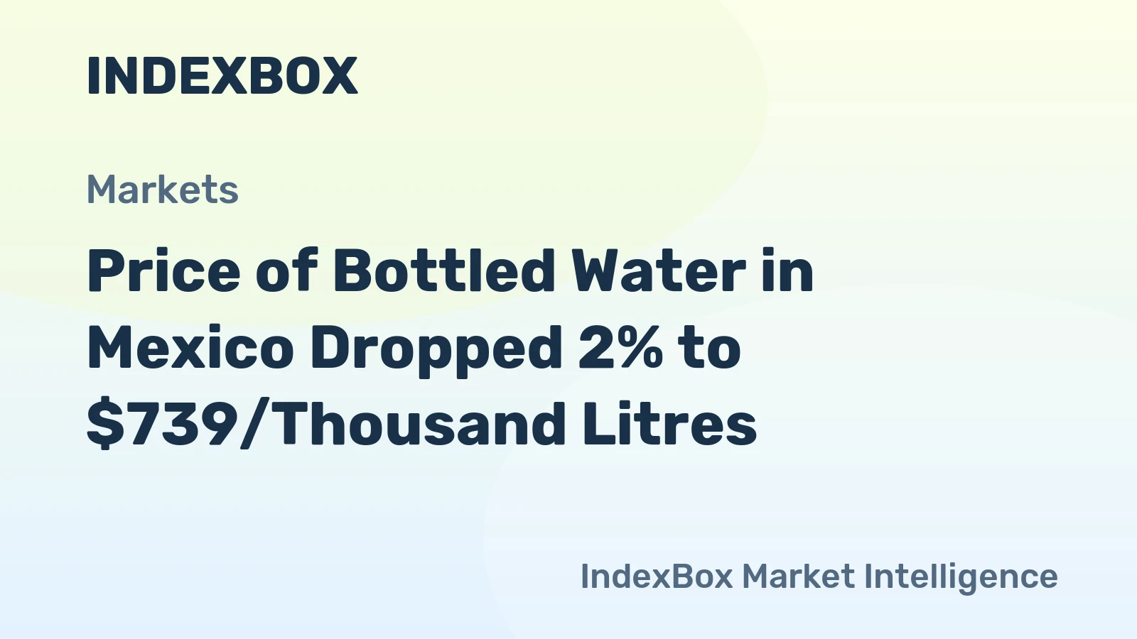 Price of Bottled Water in Mexico Dropped 2% to $739/Thousand Litres